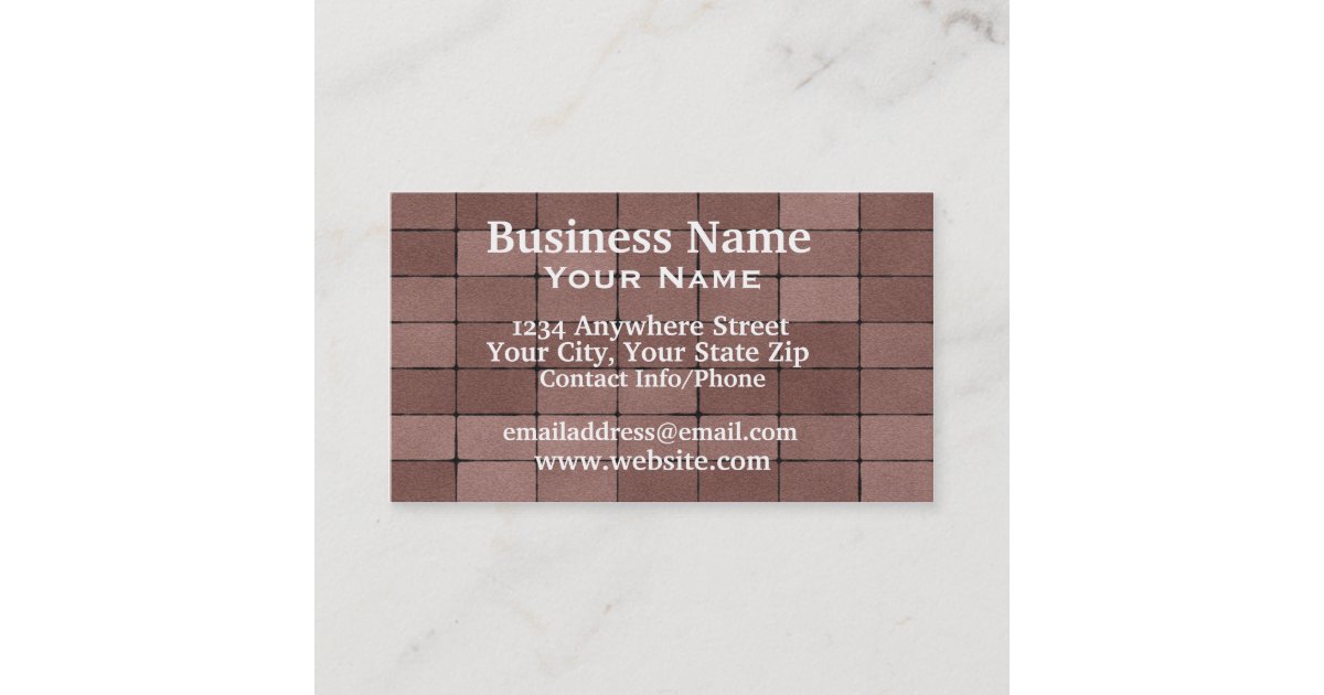 Business Card Paving Bricks | Zazzle