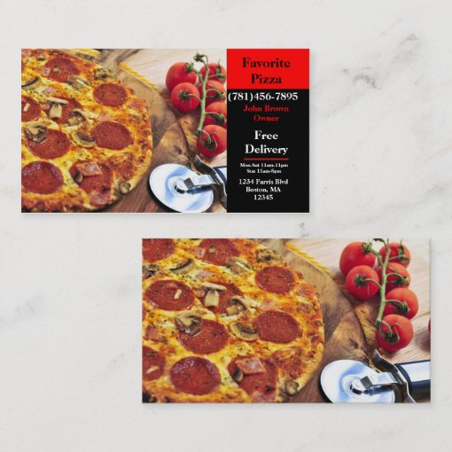 Business Card Pizza Restaurant | Zazzle