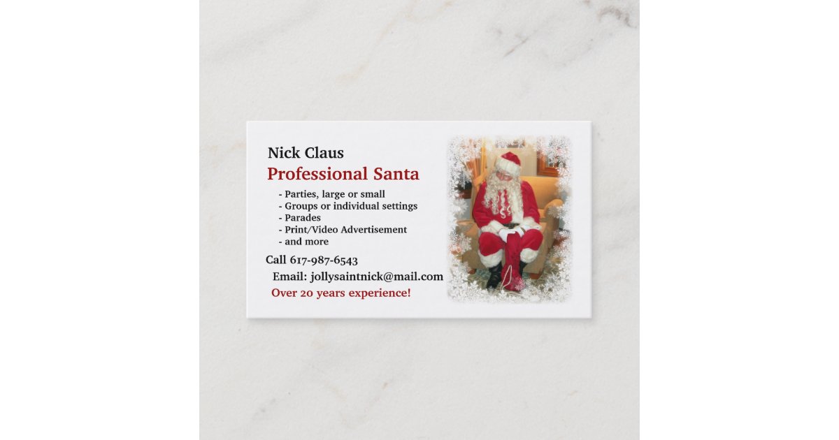 Business Card: Professional Santa Business Card | Zazzle
