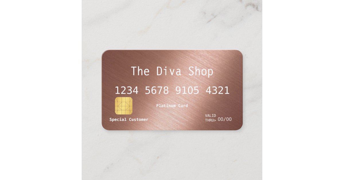 Business Card | Rose Gold Brushed Credit Card | Zazzle