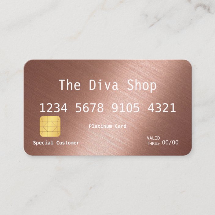 Business Card | Rose Gold Brushed Credit Card | Zazzle.com