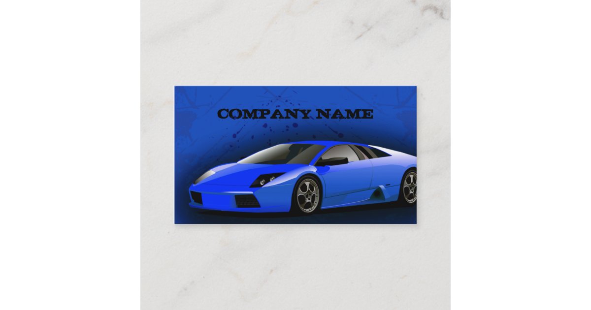 Business Card Royal Blue Sports Car | Zazzle