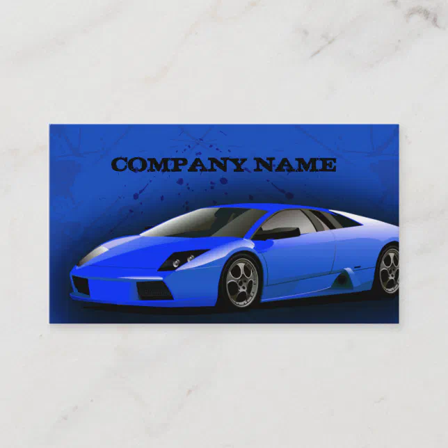 Business Card Royal Blue Sports Car | Zazzle