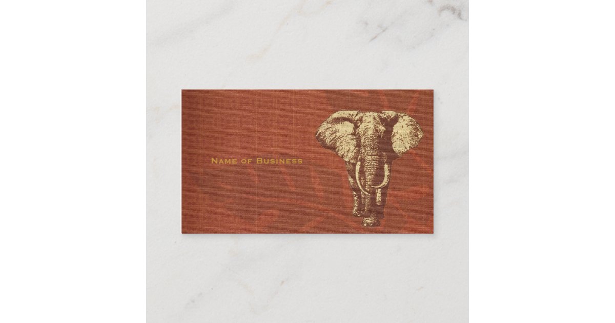 Business Card Safari Elephant | Zazzle.com