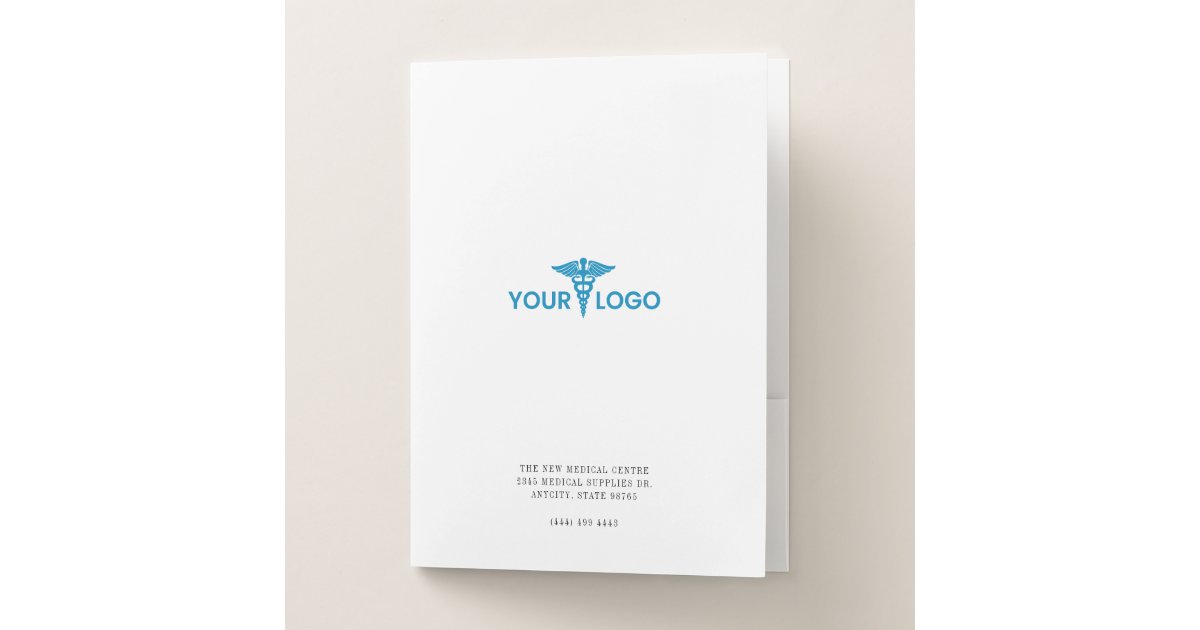 Business Card Slot & Your Logo Custom Pocket Folder | Zazzle