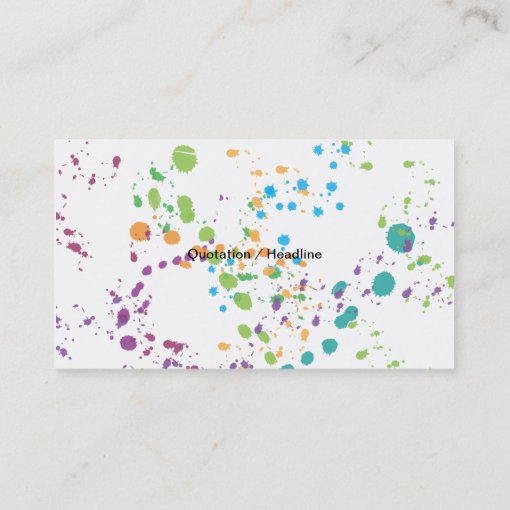 Business Card Template Generic Paint Splatter | Zazzle