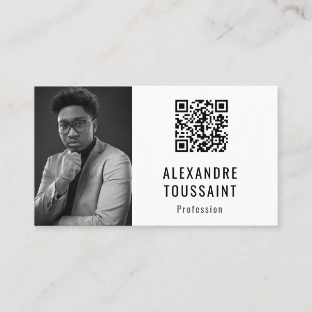 Business Card Template Portrait & QR Code | Zazzle