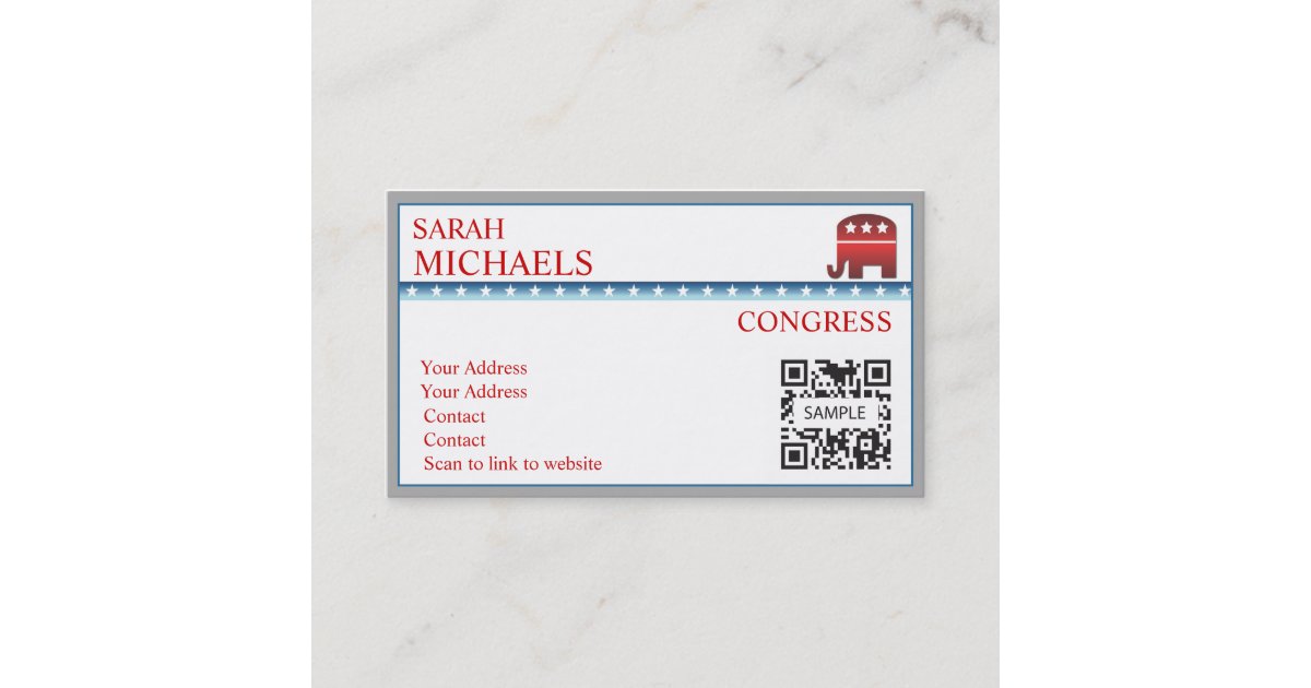 Business Card Template Republican Elephant | Zazzle
