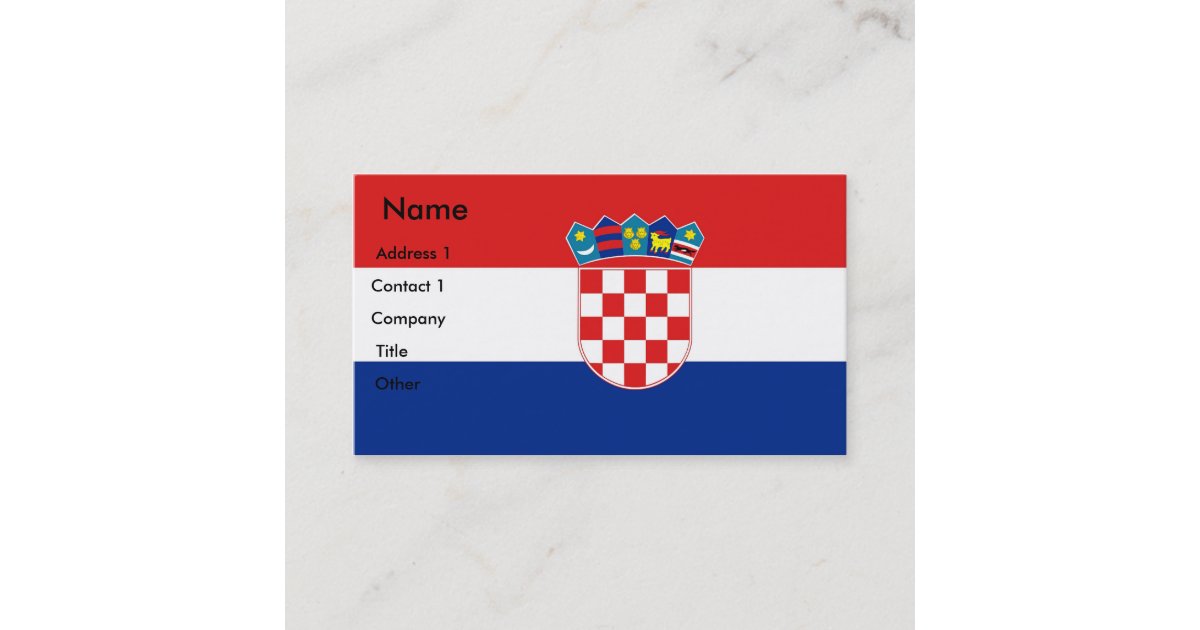 Business Card with Flag of Croatia | Zazzle