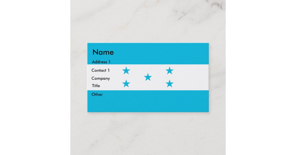 Business Card with Flag of Honduras | Zazzle