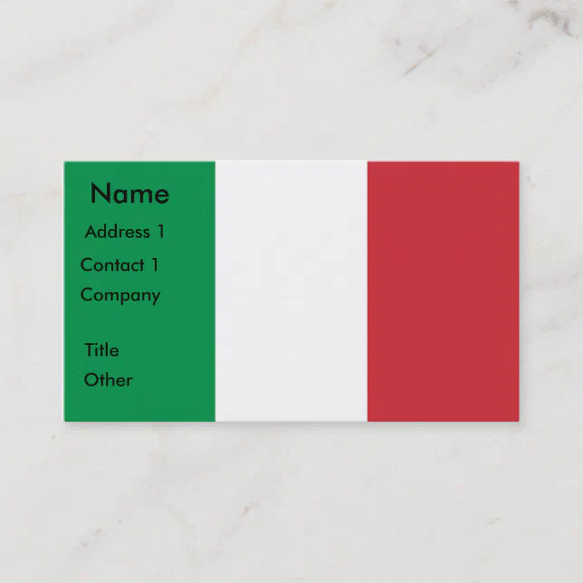 Business Card with Flag of Italy | Zazzle
