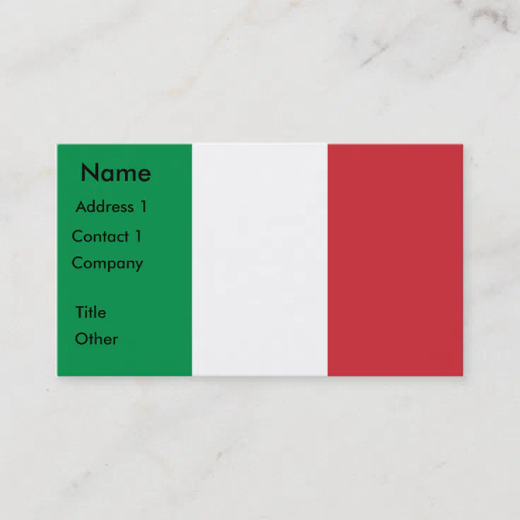 Business Card with Flag of Italy | Zazzle