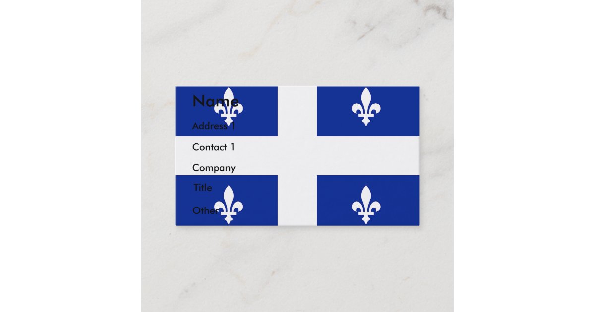 Business Card with Flag of Quebec, Canada | Zazzle