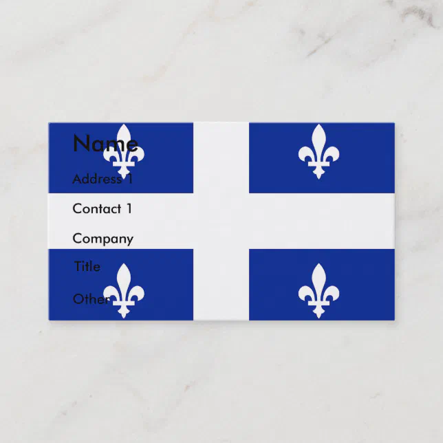 Business Card with Flag of Quebec, Canada | Zazzle