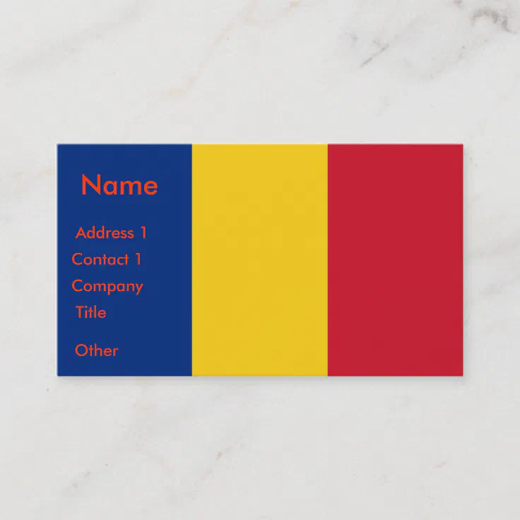 Business Card with Flag of Romania | Zazzle