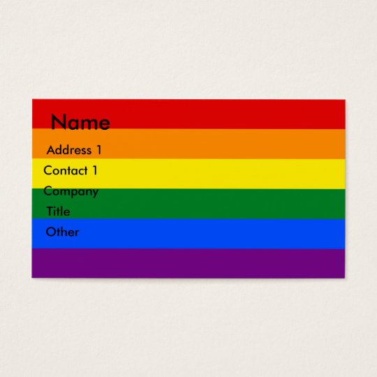 Business Card with LGBT Rainbow Flag | Zazzle.com