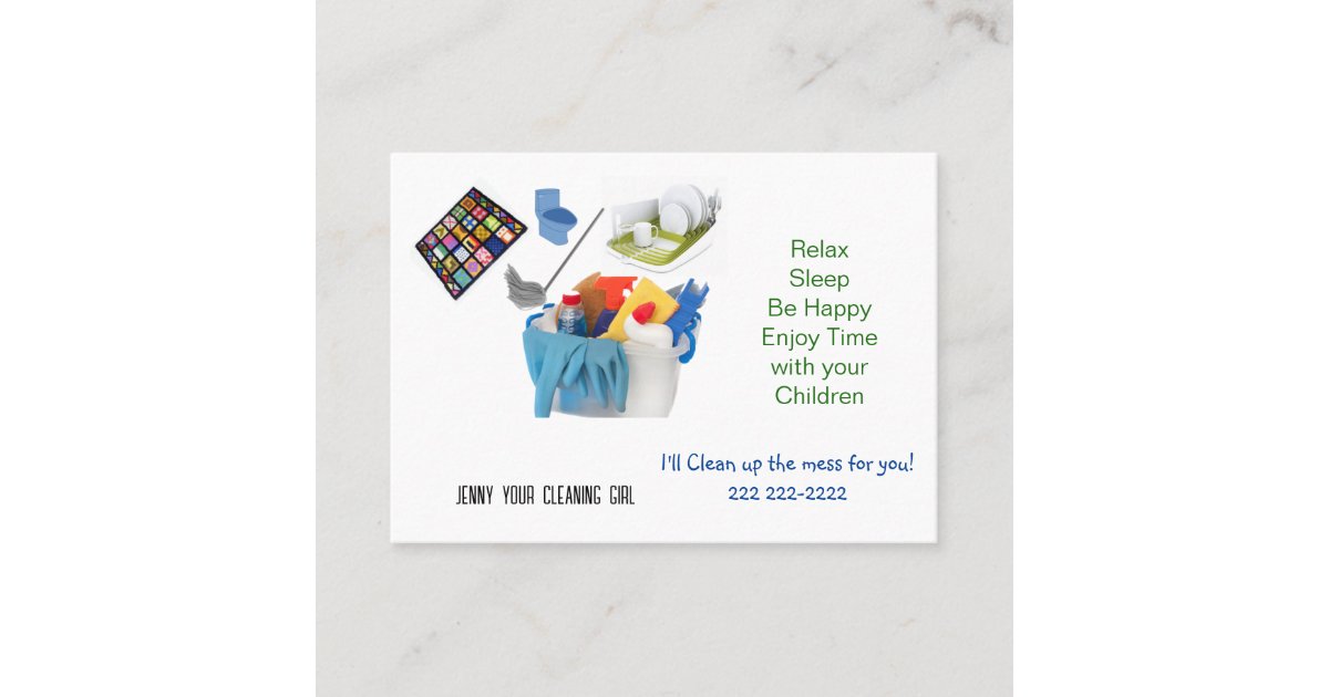 Business Cards, Cleaning Lady Services Card | Zazzle