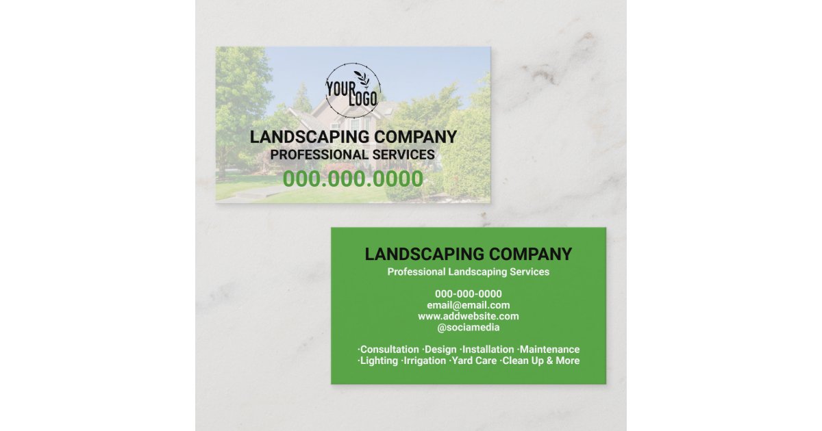 Business Cards For Landscaping With Photo | Zazzle