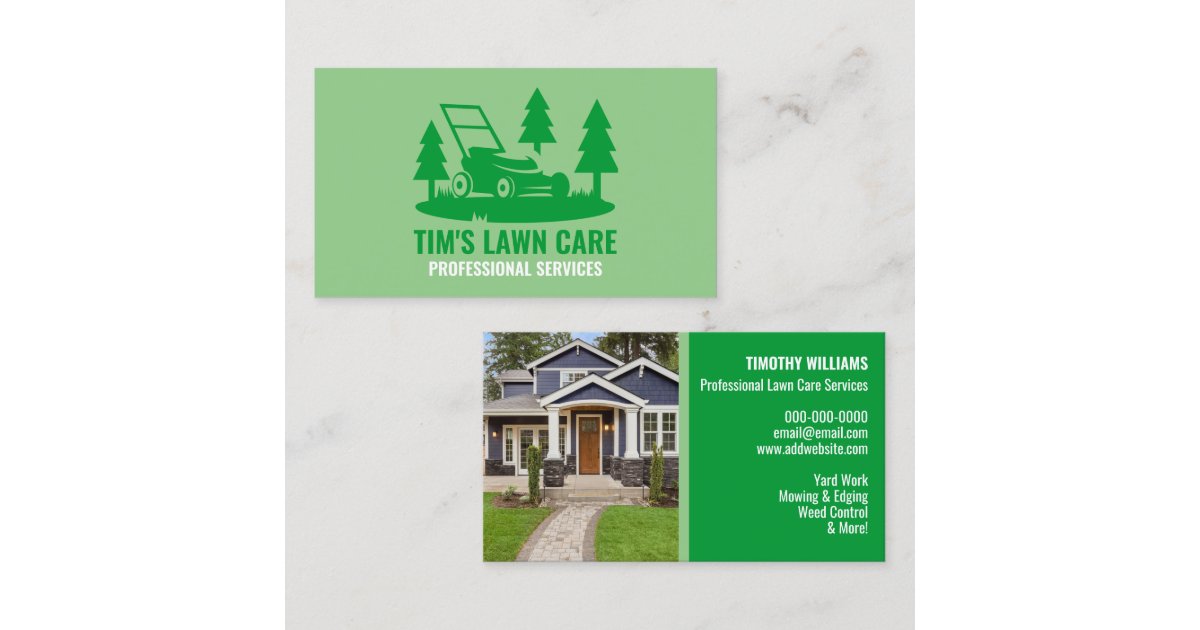 Business Cards For Lawn Service Mowing | Zazzle