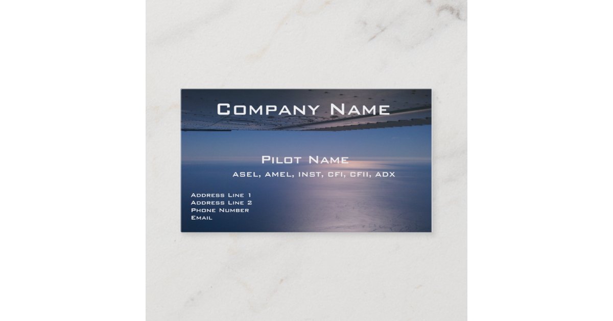 Business Cards For Pilots and Aviators | Zazzle