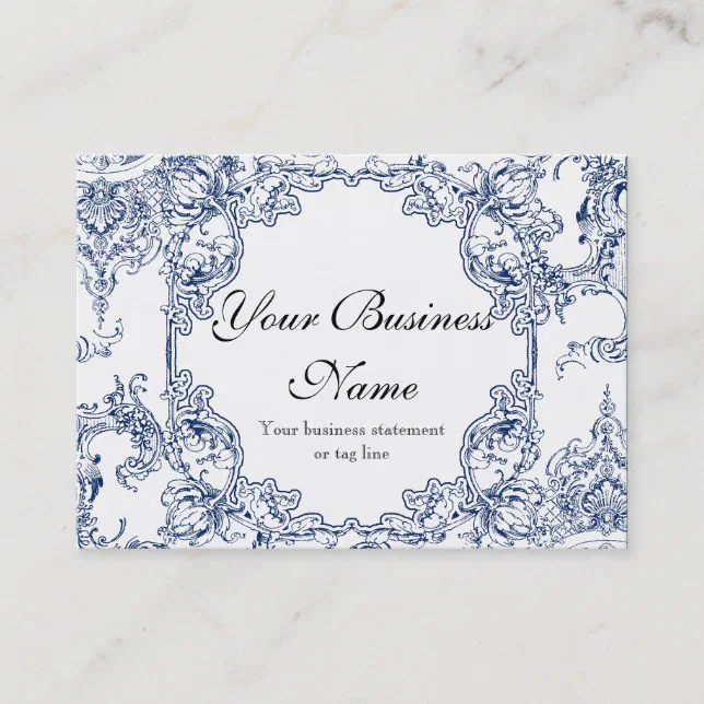 Business Cards - Toile Damask Swirl Floral Baroque | Zazzle