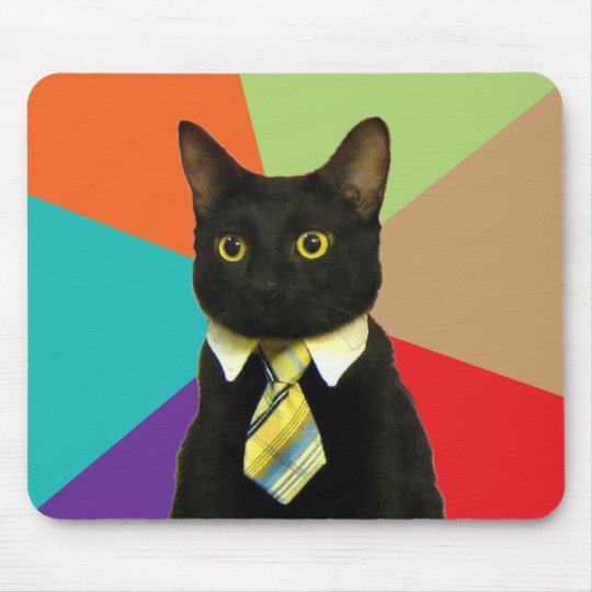 Business Cat Mousepad Meme | Zazzle.com