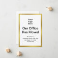 Business Change of Address Gold and White Template | Zazzle