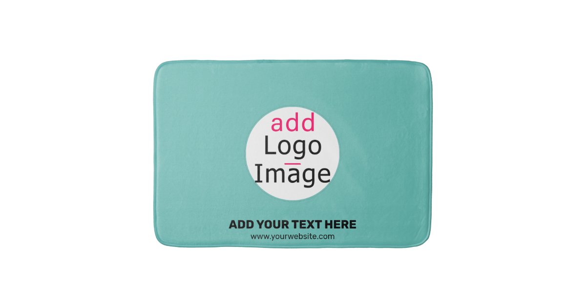 Business Chic Promo Customizable Fresh Mint Green Bath Mat | Zazzle