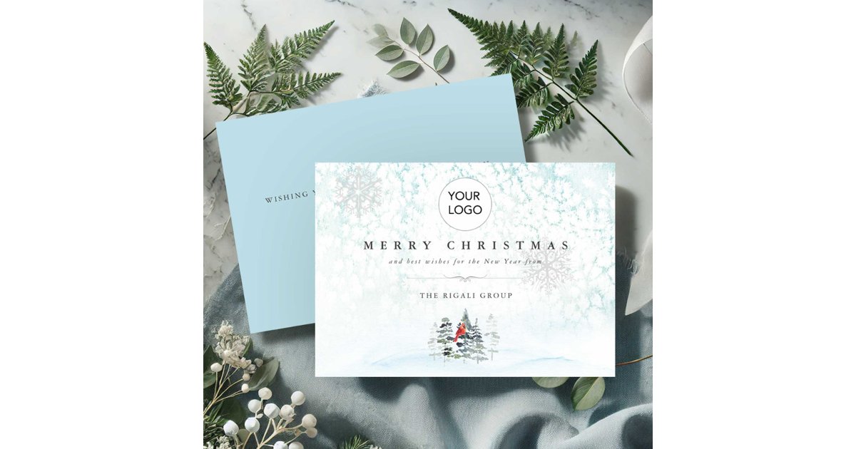 Business Christmas Cards With Logo | Zazzle