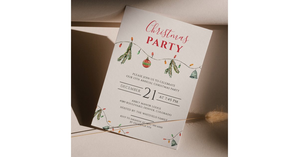 Business Christmas Holiday Party Invitation Flyer | Zazzle