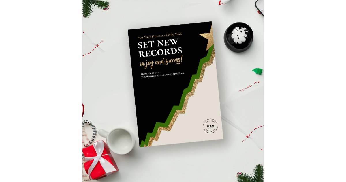 Business Christmas Modern Chart Consulting Firm Holiday Card | Zazzle