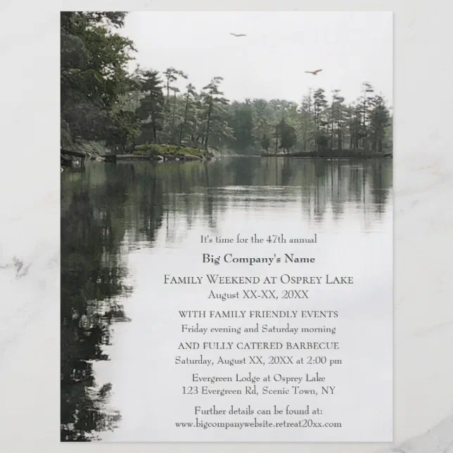 Business Church Rustic Weekend Family Retreat Flyer | Zazzle