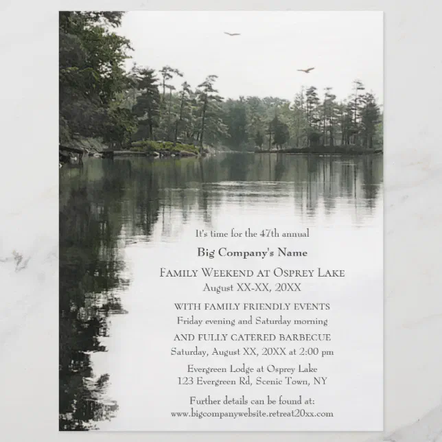 Business Church Rustic Weekend Family Retreat Flyer | Zazzle