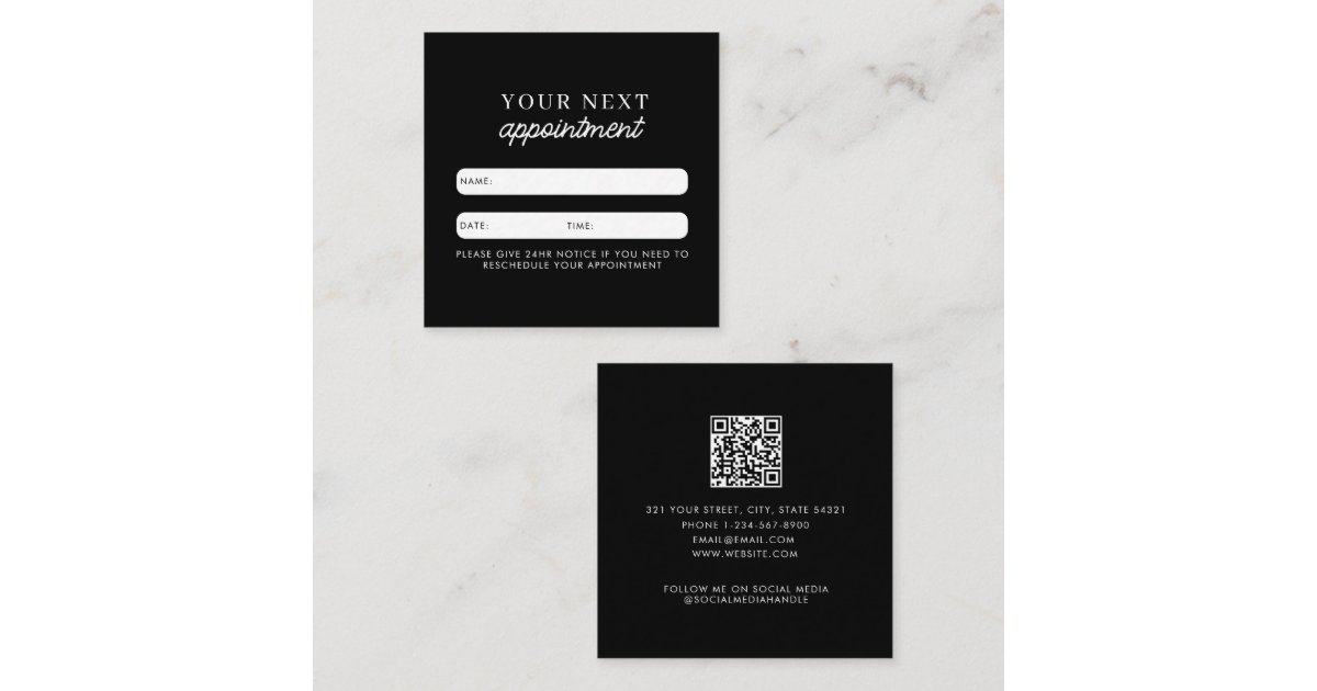 Business Client Appointment Card QR Code Simple | Zazzle