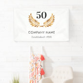 Business comapany name established white gold banner | Zazzle