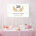 Business comapany name established white gold banner | Zazzle