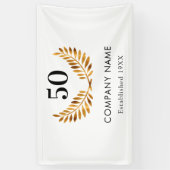 Business comapany name established white gold banner | Zazzle