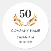 Business comapany name established year gold classic round sticker | Zazzle