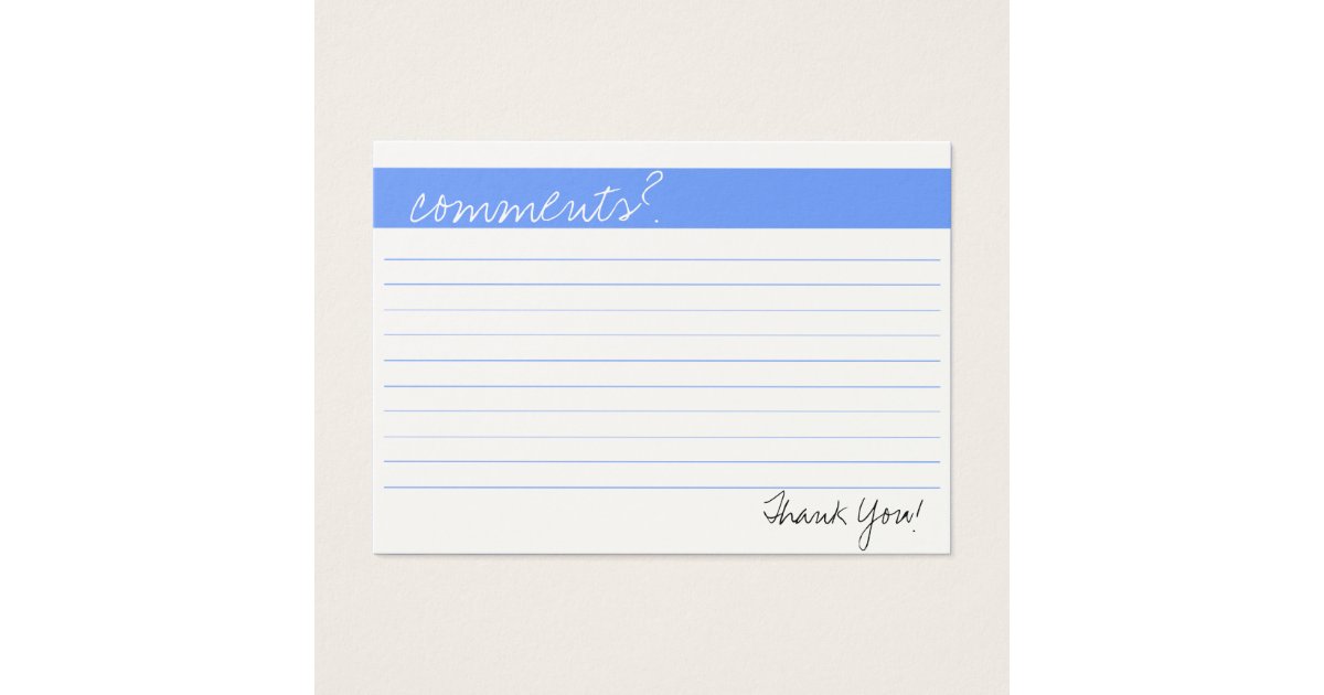 Business Comment Card | Zazzle