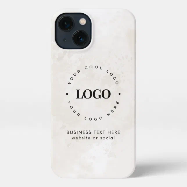 Business Company Custom Logo & Text Chic Marble iPhone Case | Zazzle