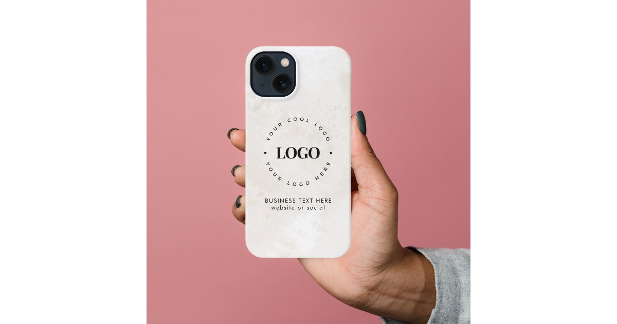 Business Company Custom Logo & Text Chic Marble iPhone Case | Zazzle
