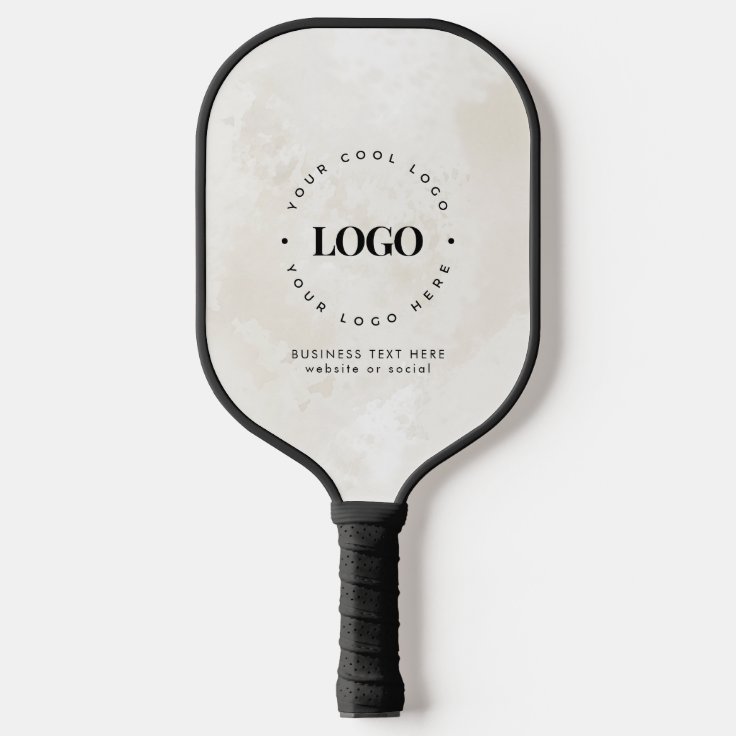 Business Company Custom Logo & Text Chic Marble Pickleball Paddle | Zazzle
