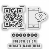Business Company | Follow Us QR Code Scan Sticker | Zazzle