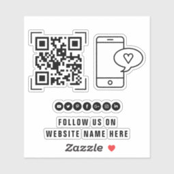 Business Company | Follow Us QR Code Scan Sticker | Zazzle