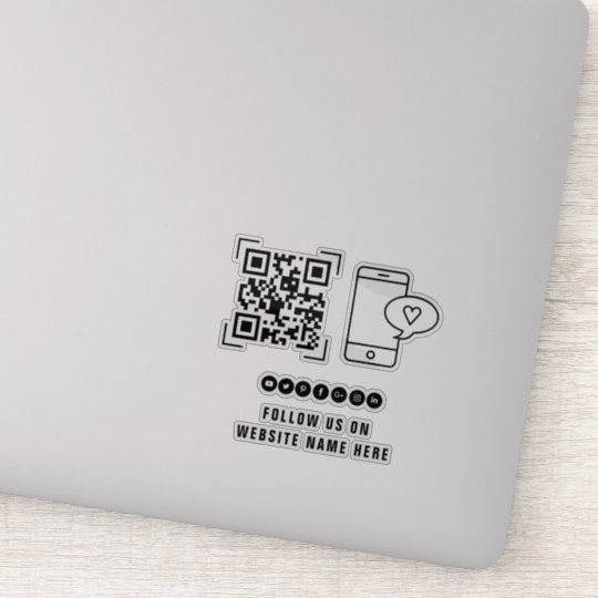 Business Company | Follow Us QR Code Scan Sticker | Zazzle.com