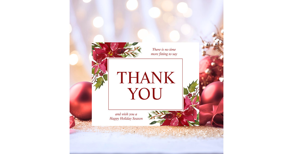 Business Company Holiday Christmas Thank You LOGO | Zazzle