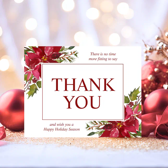 Business Company Holiday Christmas Thank You LOGO | Zazzle