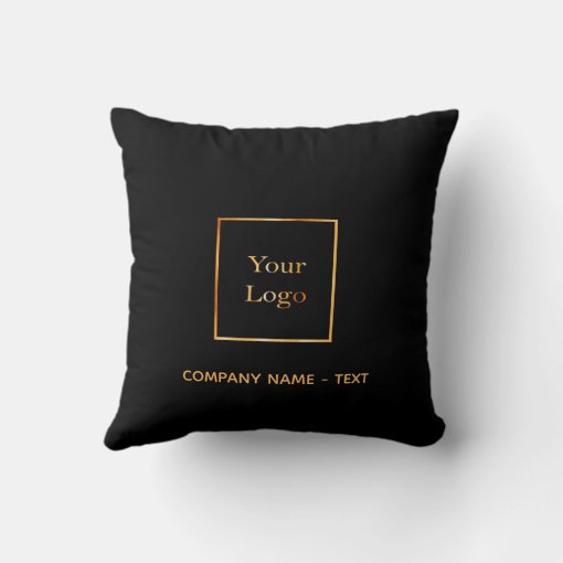 Business company logo black elegant modern throw pillow | Zazzle