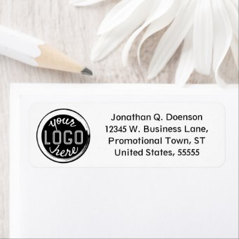 Business Company Logo Easy Custom Return Address Label | Zazzle