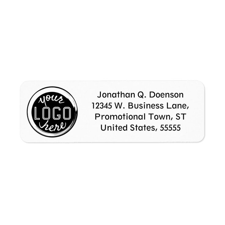 Business Company Logo Easy Custom Return Address Label | Zazzle